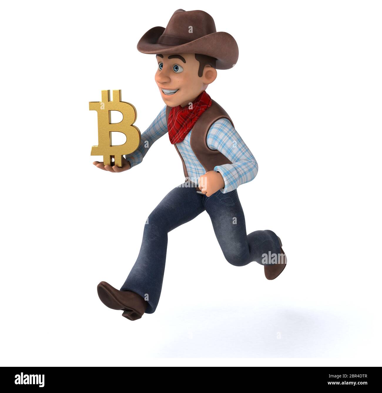 Fun Cowboy - 3D Illustration Stock Photo - Alamy