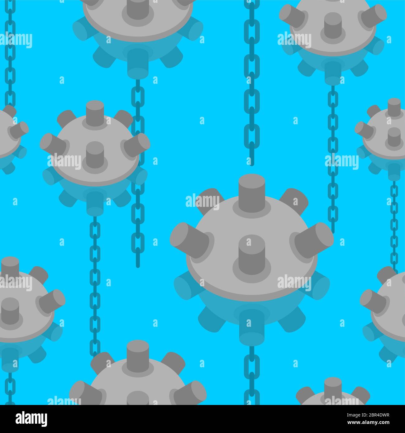Naval mine pattern seamless. Underwater bomb background. vector texture ...