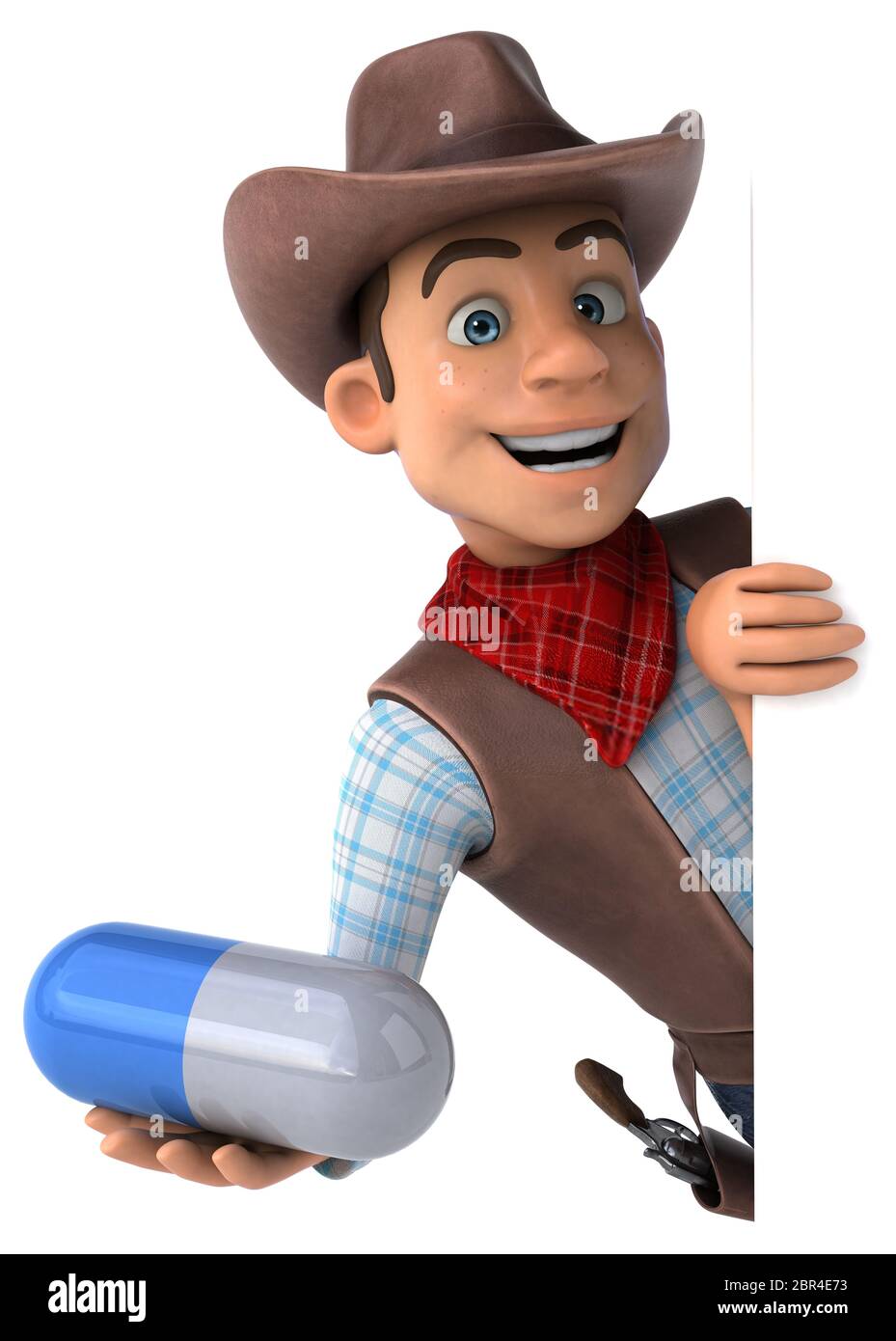Fun Cowboy - 3D Illustration Stock Photo - Alamy