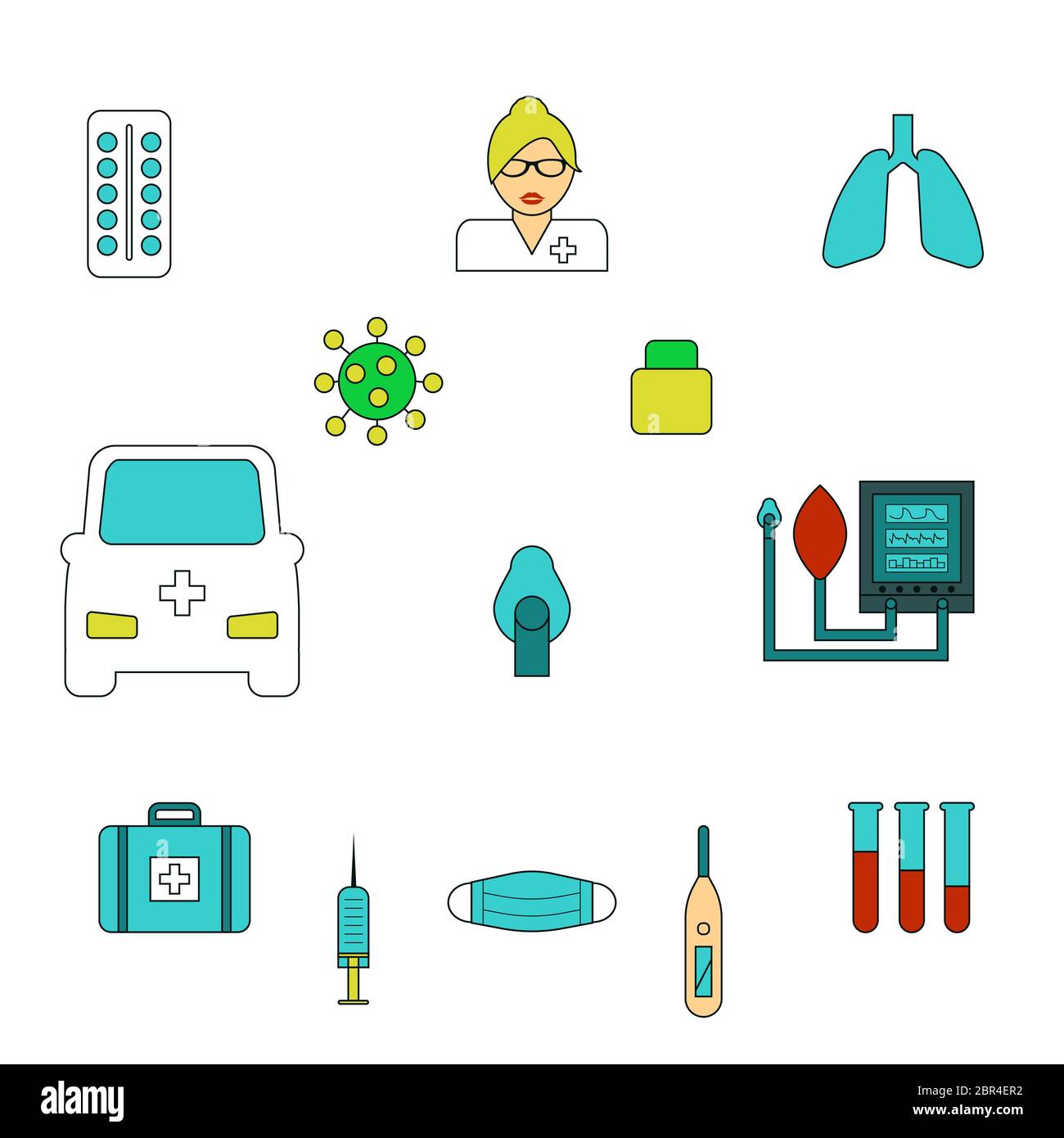 COVID 19 epidemic icons set. Coronavirus pandemic signs vector ...