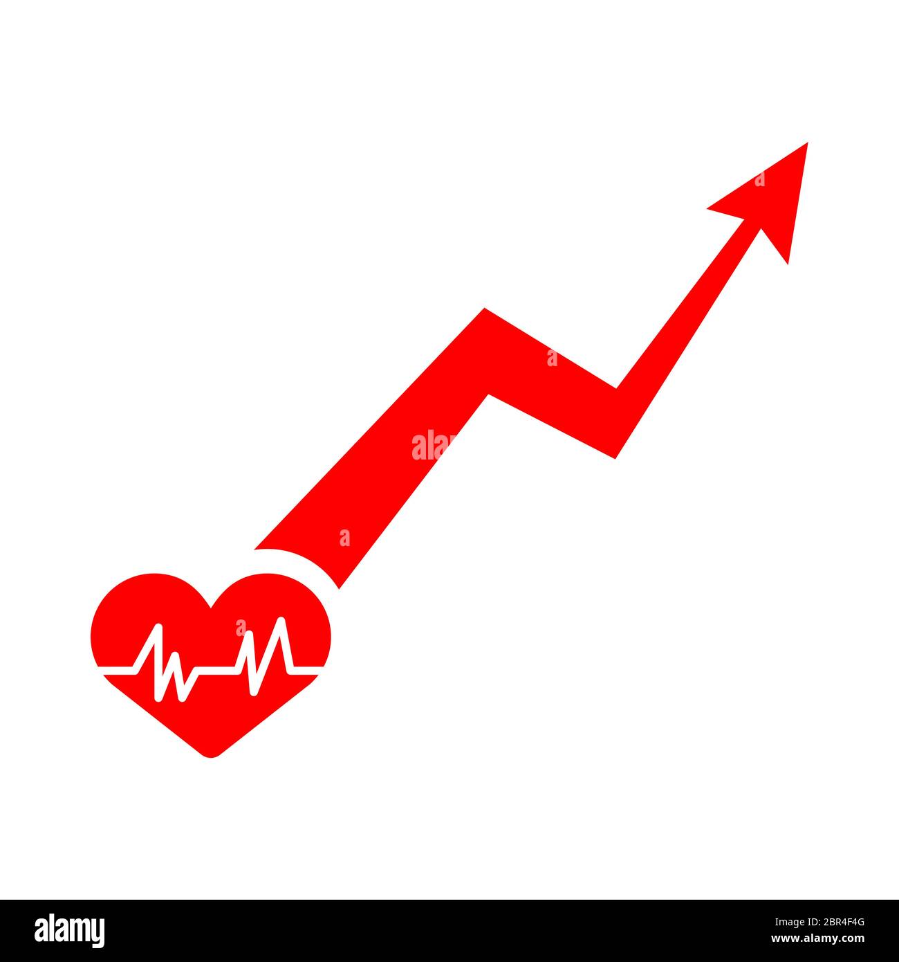 Health growth chart. Graph of recovering soundness red heart - health ...