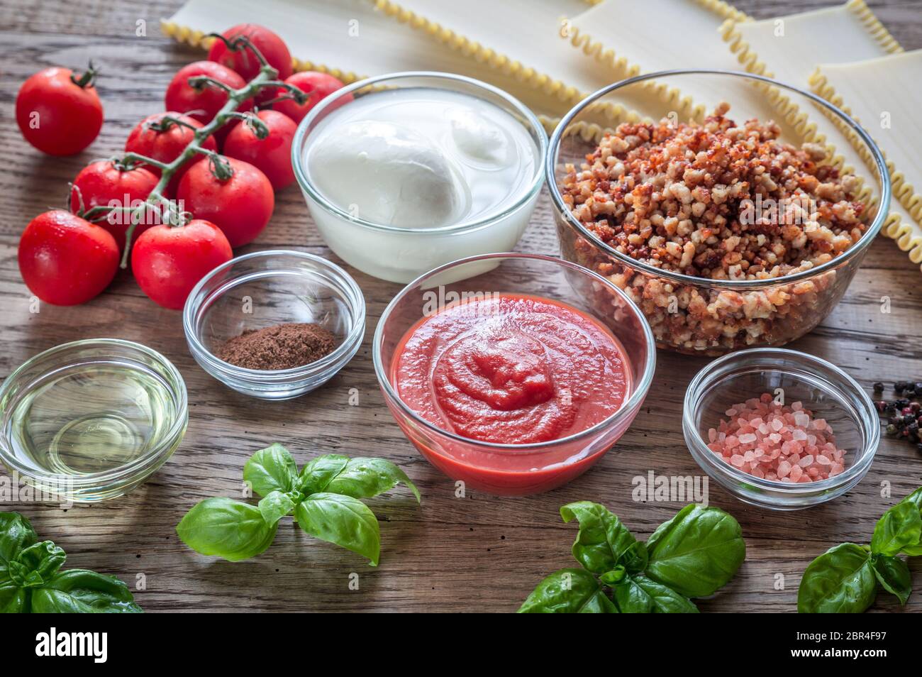 Ingredients for lasagne Stock Photo - Alamy