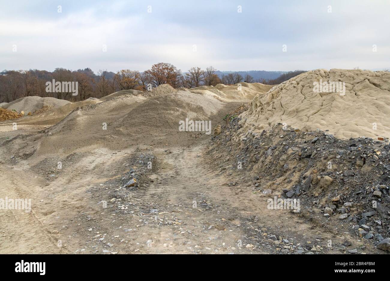 spoil heap scenery at a quarry in Southern Germany Stock Photo - Alamy