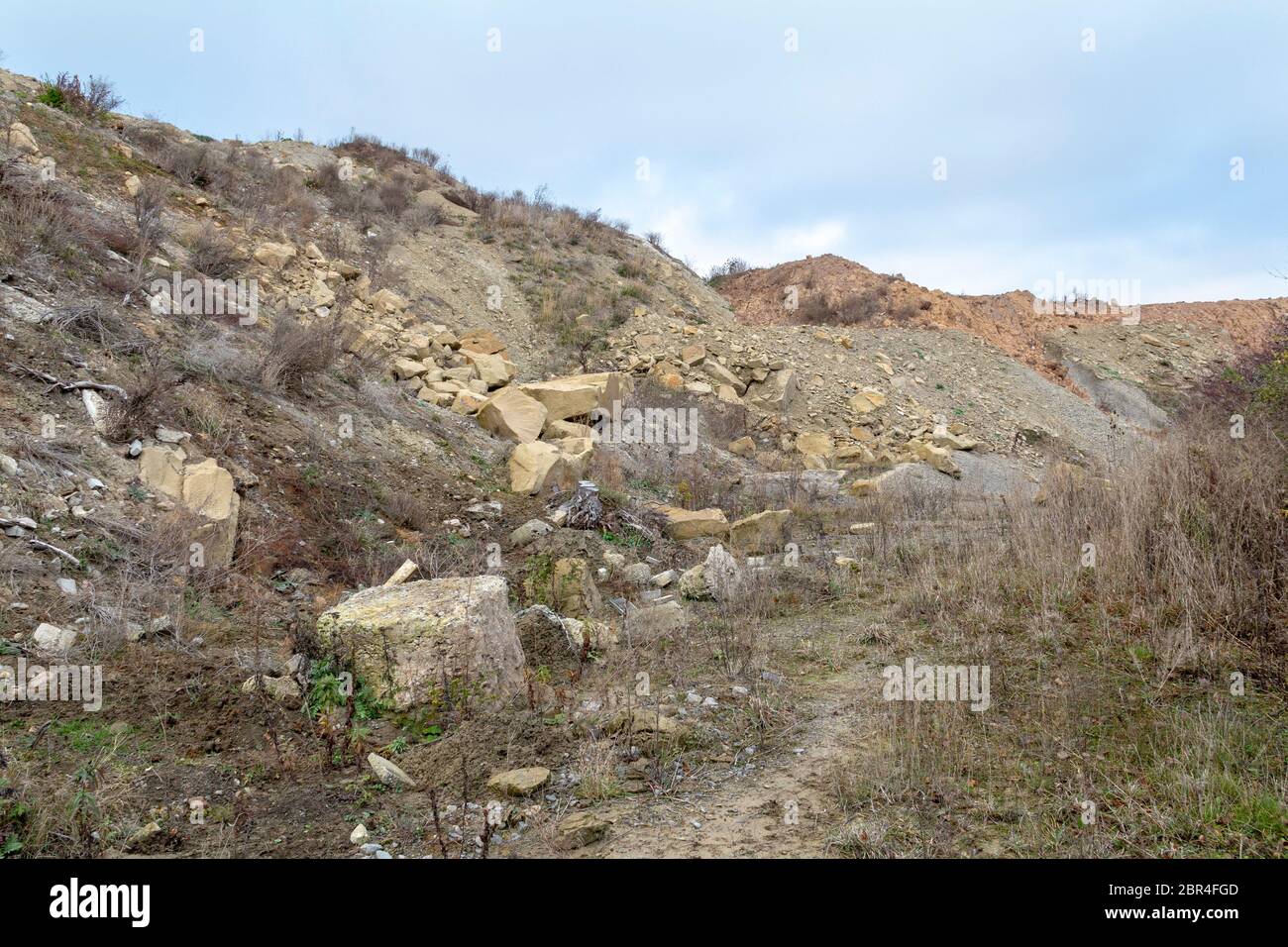 spoil heap scenery at a quarry in Southern Germany Stock Photo - Alamy