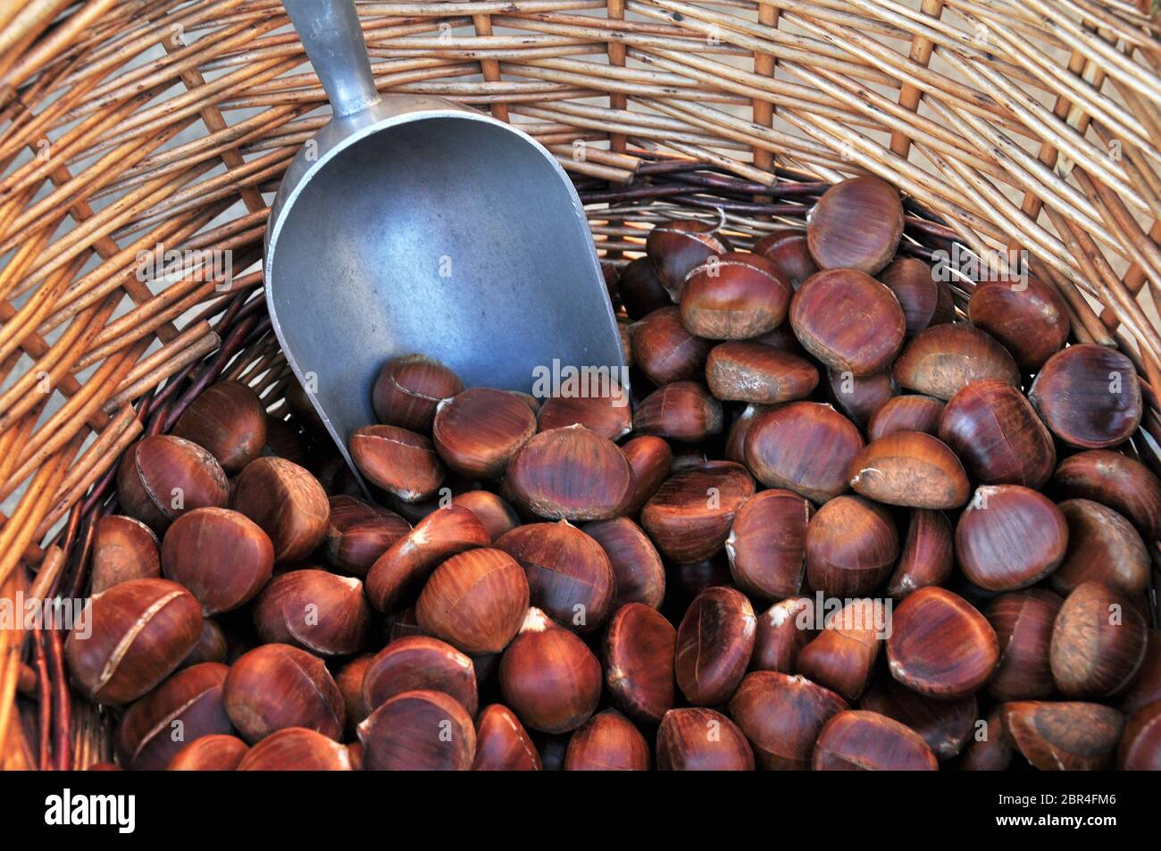 Roasted chestnuts on the street at Christmastime. Traditional Street ...
