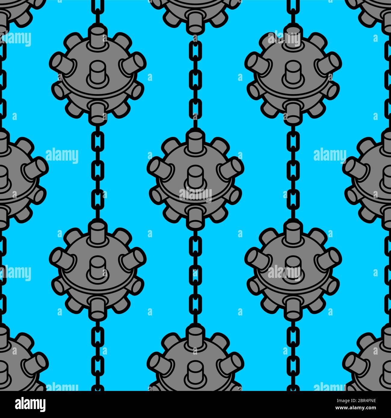 Naval mine pattern seamless. Underwater bomb background. vector texture ...