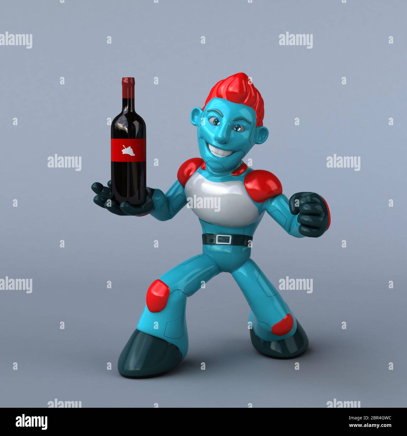Red Robot - 3D Illustration Stock Photo - Alamy