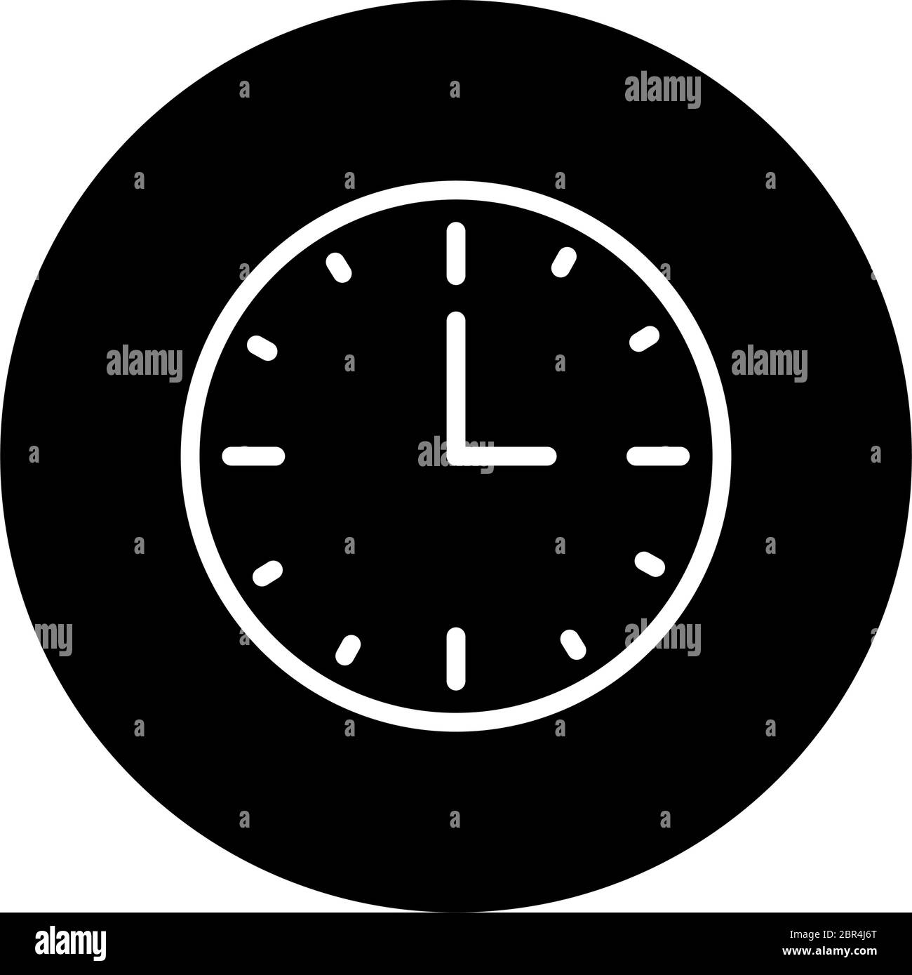 clock time icon over white background, block style, vector illustration ...
