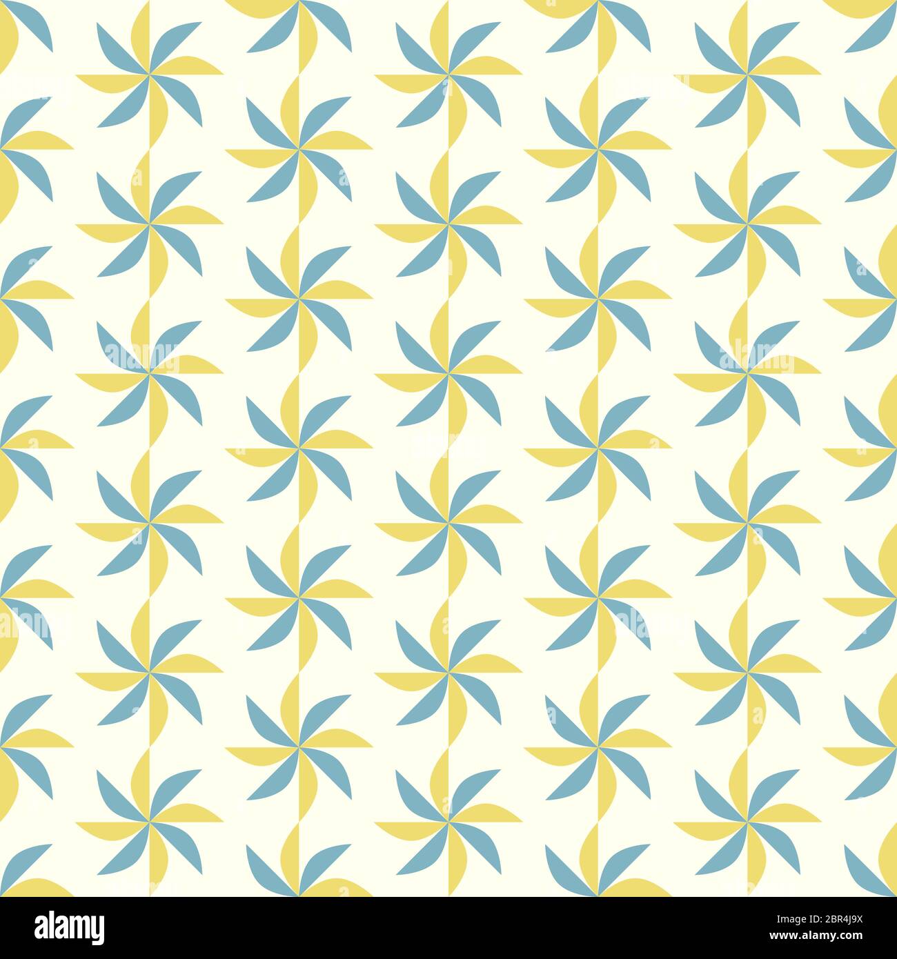 Blue and yellow propeller pattern on pastel color. Vane seamless ...