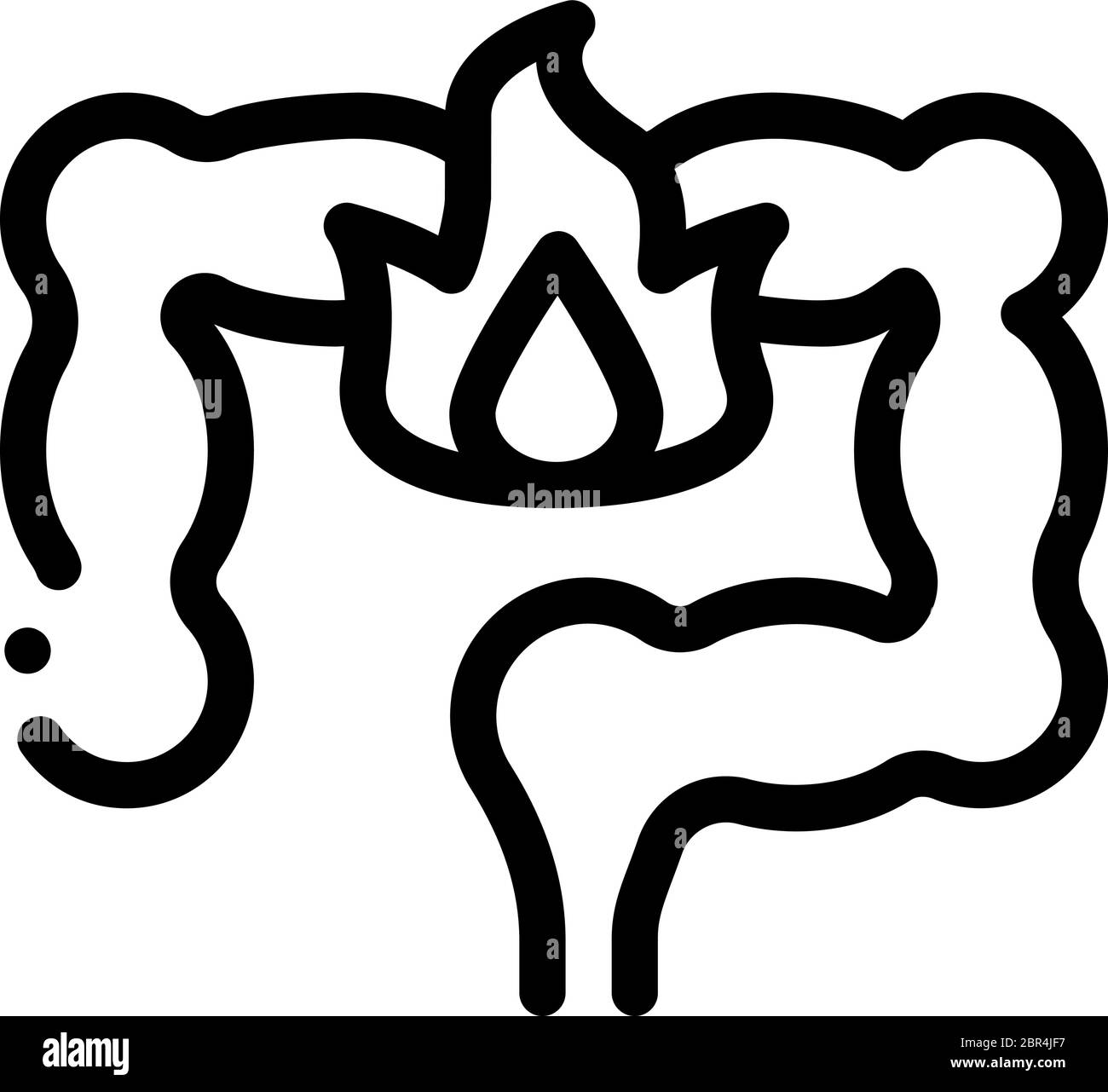 heartburn stomach icon vector outline illustration Stock Vector Image ...