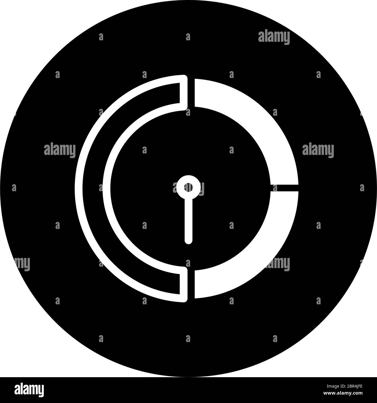 clock icon over white background, block style, vector illustration ...