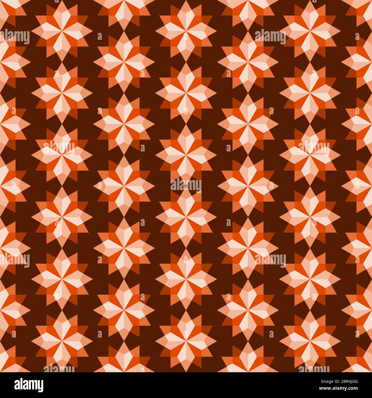 Orange modern rhomboid or star seamless pattern in abstract feature ...