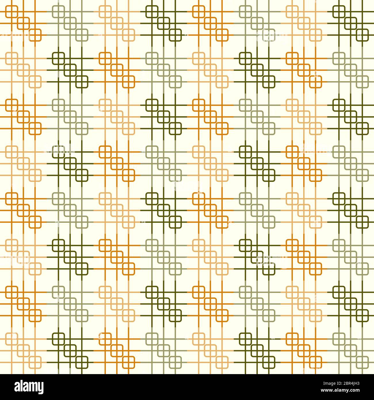 Orange and dark green rounded corner rectangle and line seamless ...