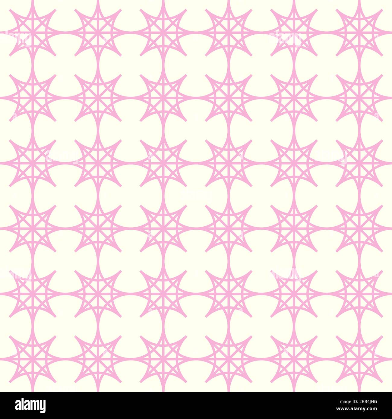 Pink four angle star seamless pattern on pastel background. Abstract ...