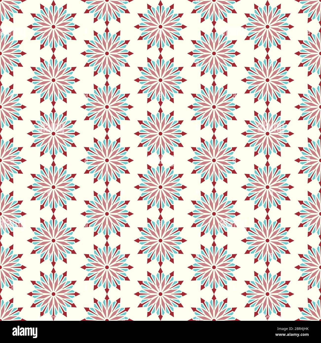 Red modern flower and arrow and rhomboid shape seamless pattern ...