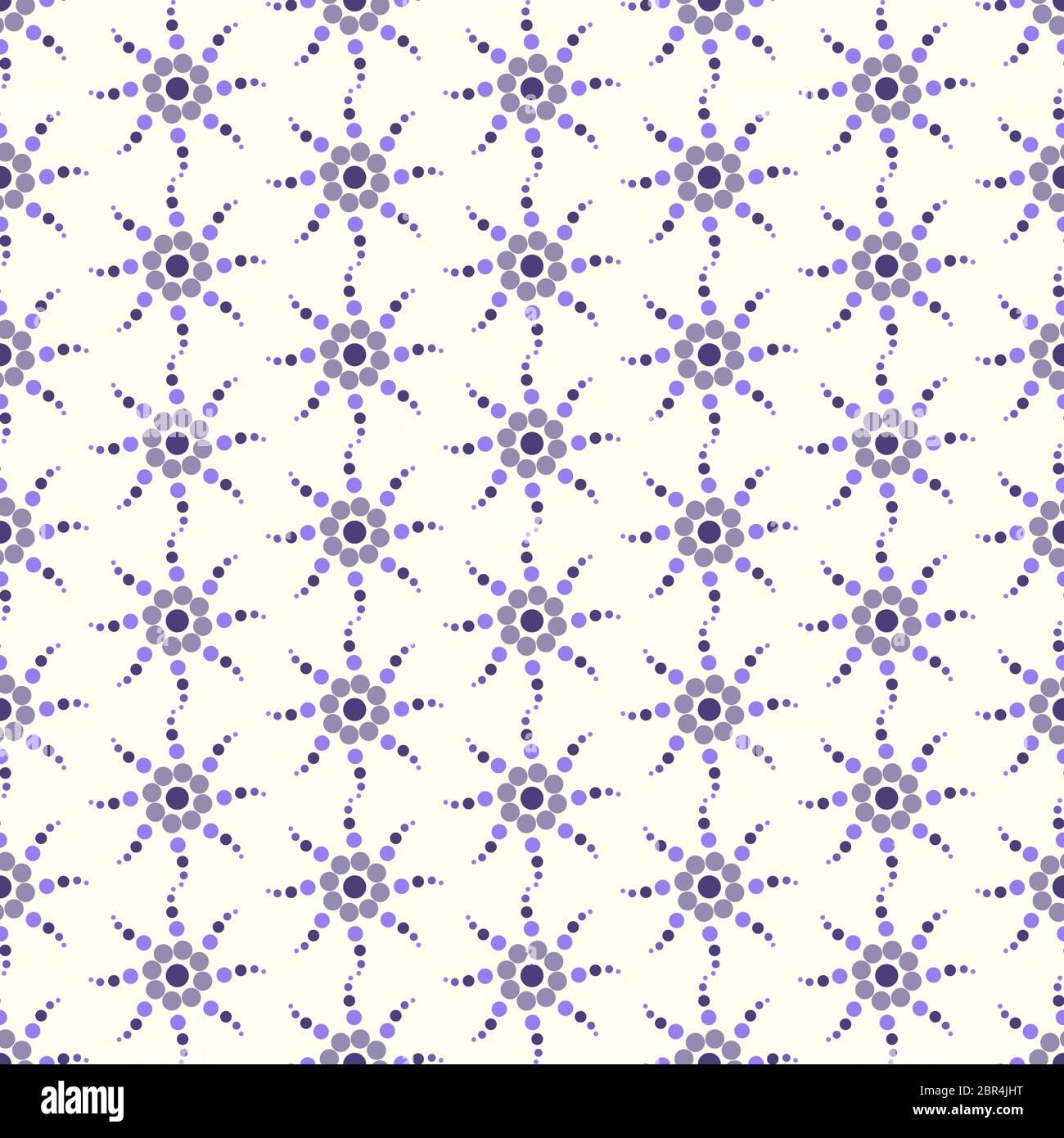 Violet circle flower seamless pattern on pastel background. Sweet and ...
