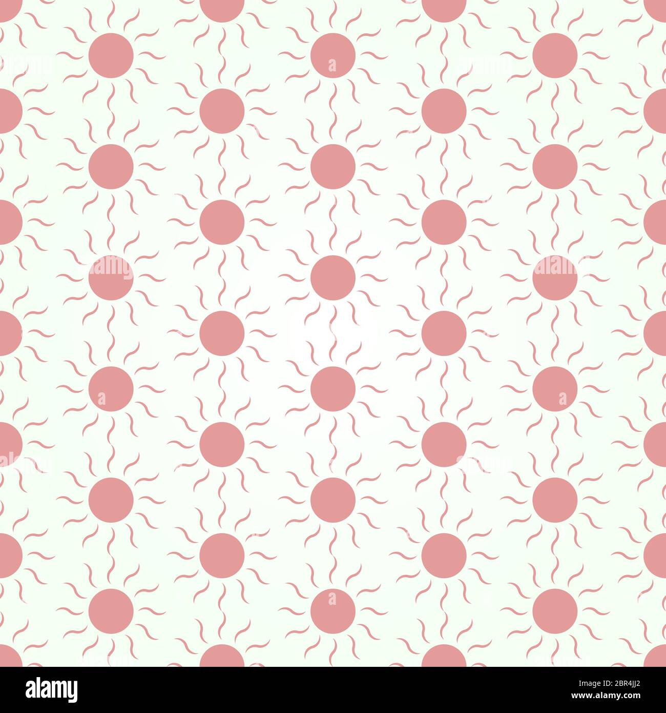 Red Sun shape seamless pattern on pastel color. Circle and swirl in ...