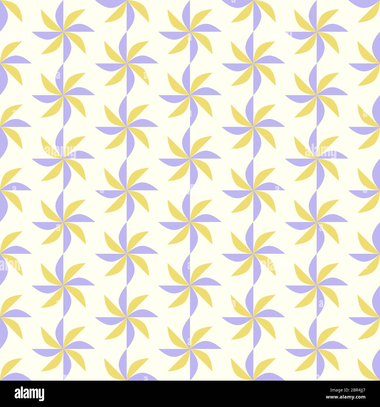 Violet and Yellow propeller pattern on pastel color. Vane seamless ...
