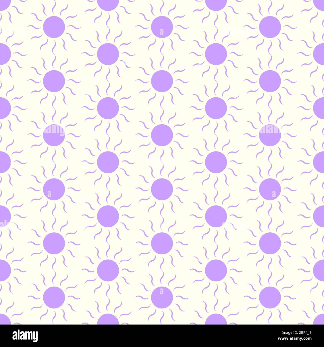 Violet Sun shape seamless pattern on pastel color. Circle and swirl in ...