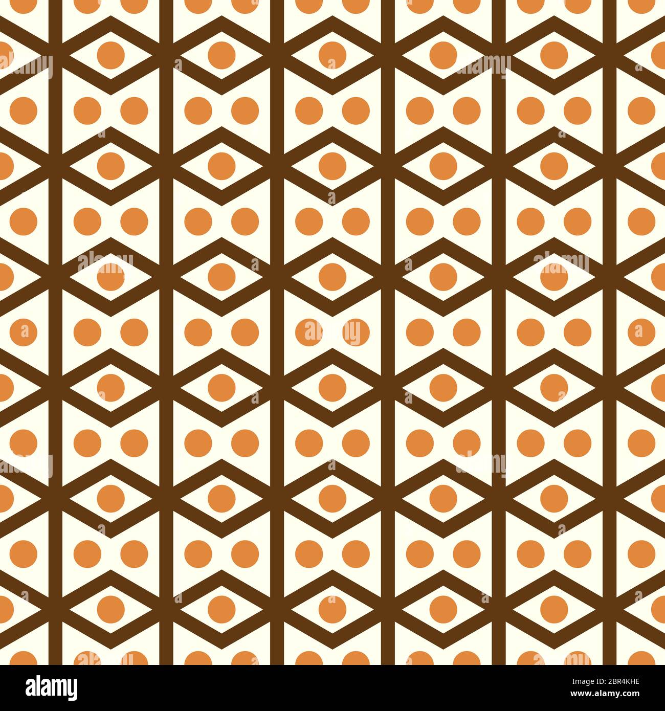Brown rhombohedron or parallelogram pattern on pastel background. Retro ...