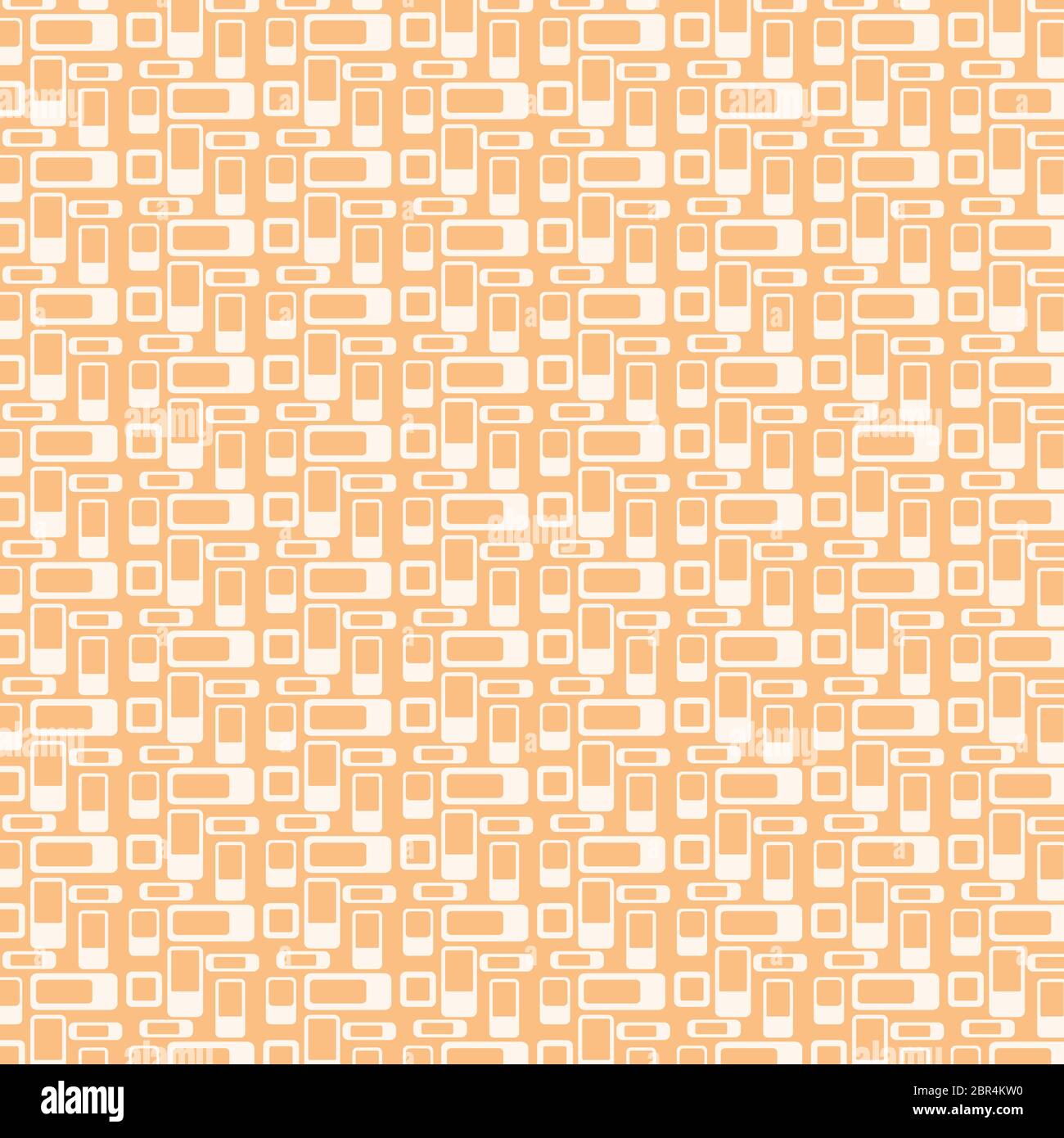 Orange rounded corner rectangle pattern on pastel background. Abstract ...