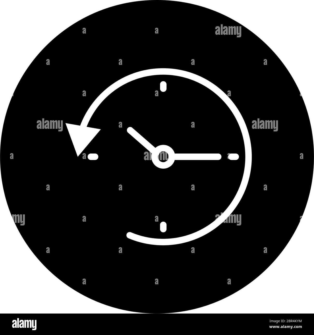 clock with arrow around over white background, block style, vector ...