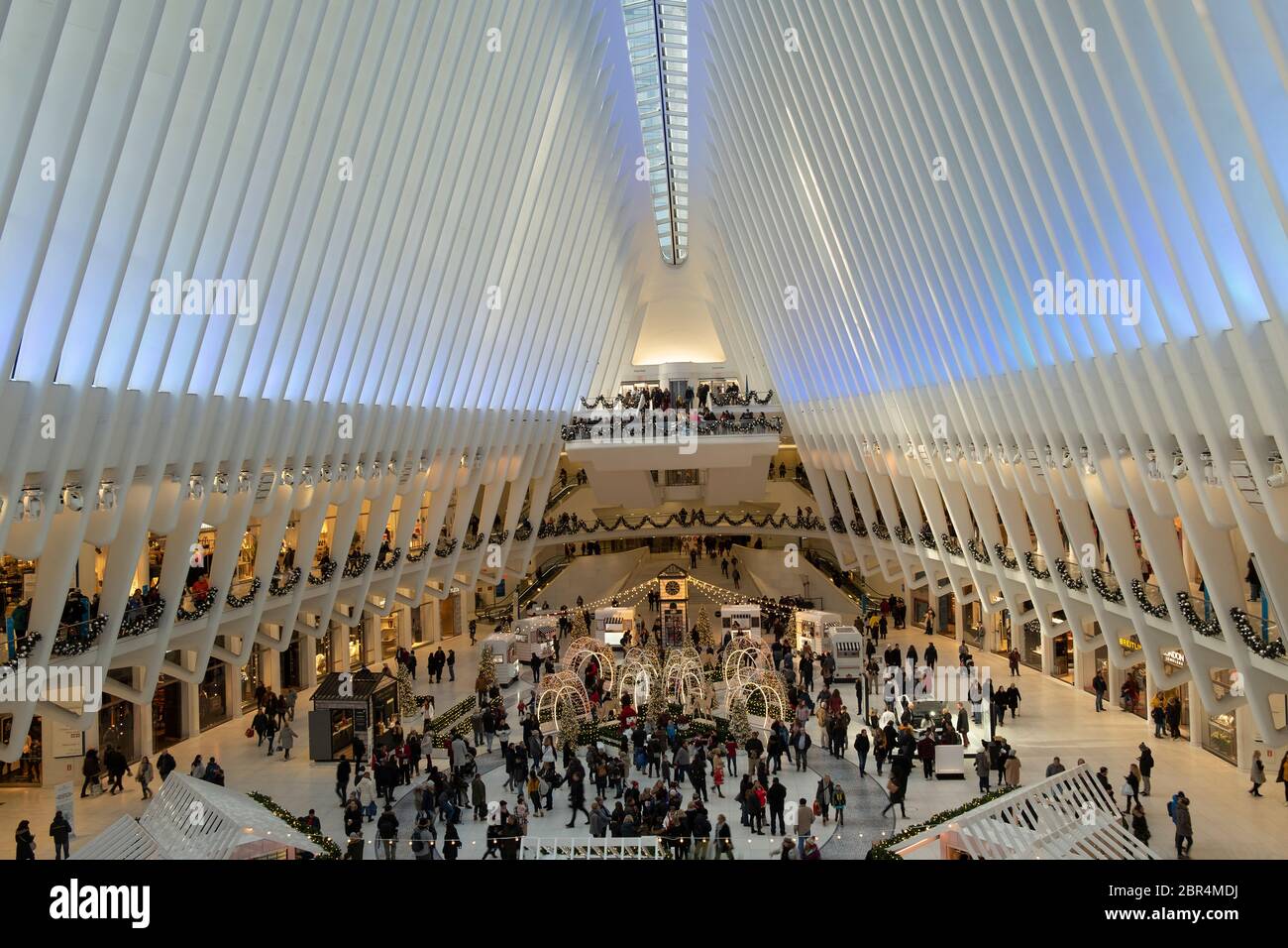 Interior view of the oculus from the lower level facing West in ...