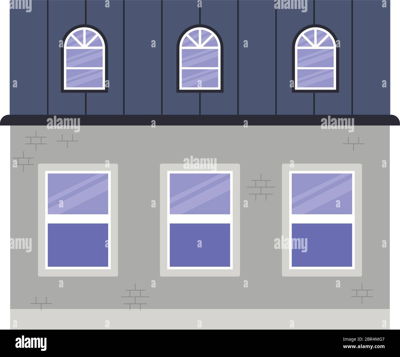 Isolated windows outside gray building vector design Stock Vector Image ...
