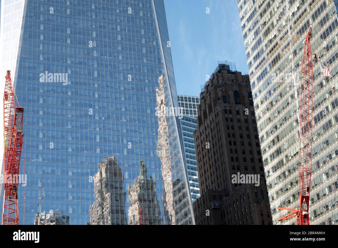 Construction, High rise buildings in Lower Manhattan, NYC, USA Stock ...