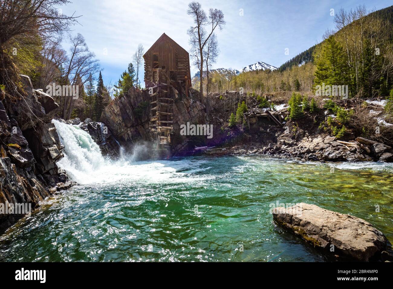 Waterfall at Old Crystal Mill White river national forest Colorado ...