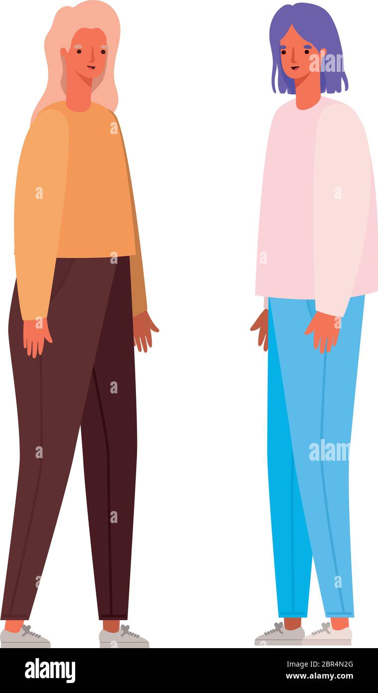 two women avatars vector design Stock Vector Image & Art - Alamy