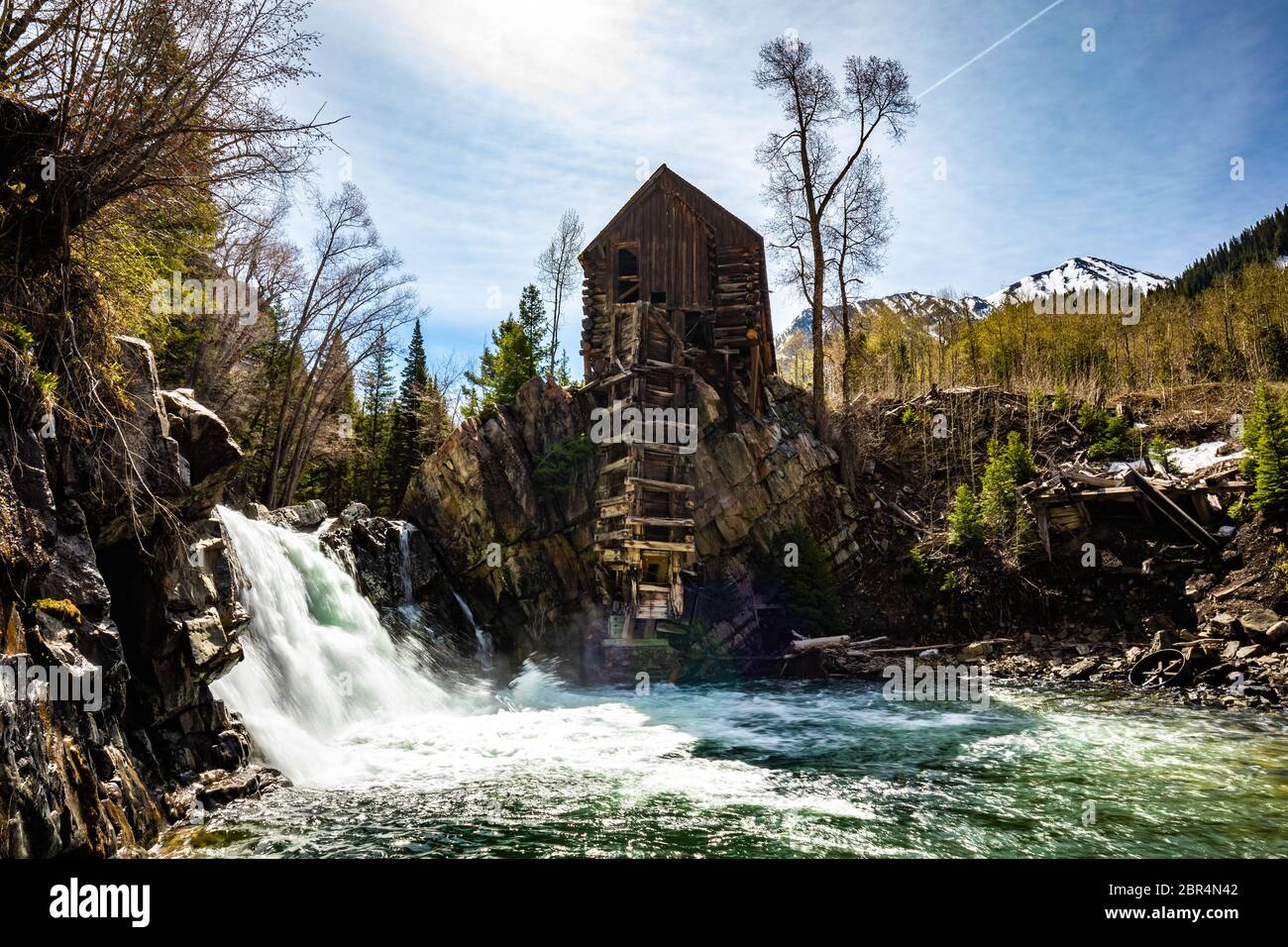 Waterfall at Old Crystal Mill White river national forest Colorado ...