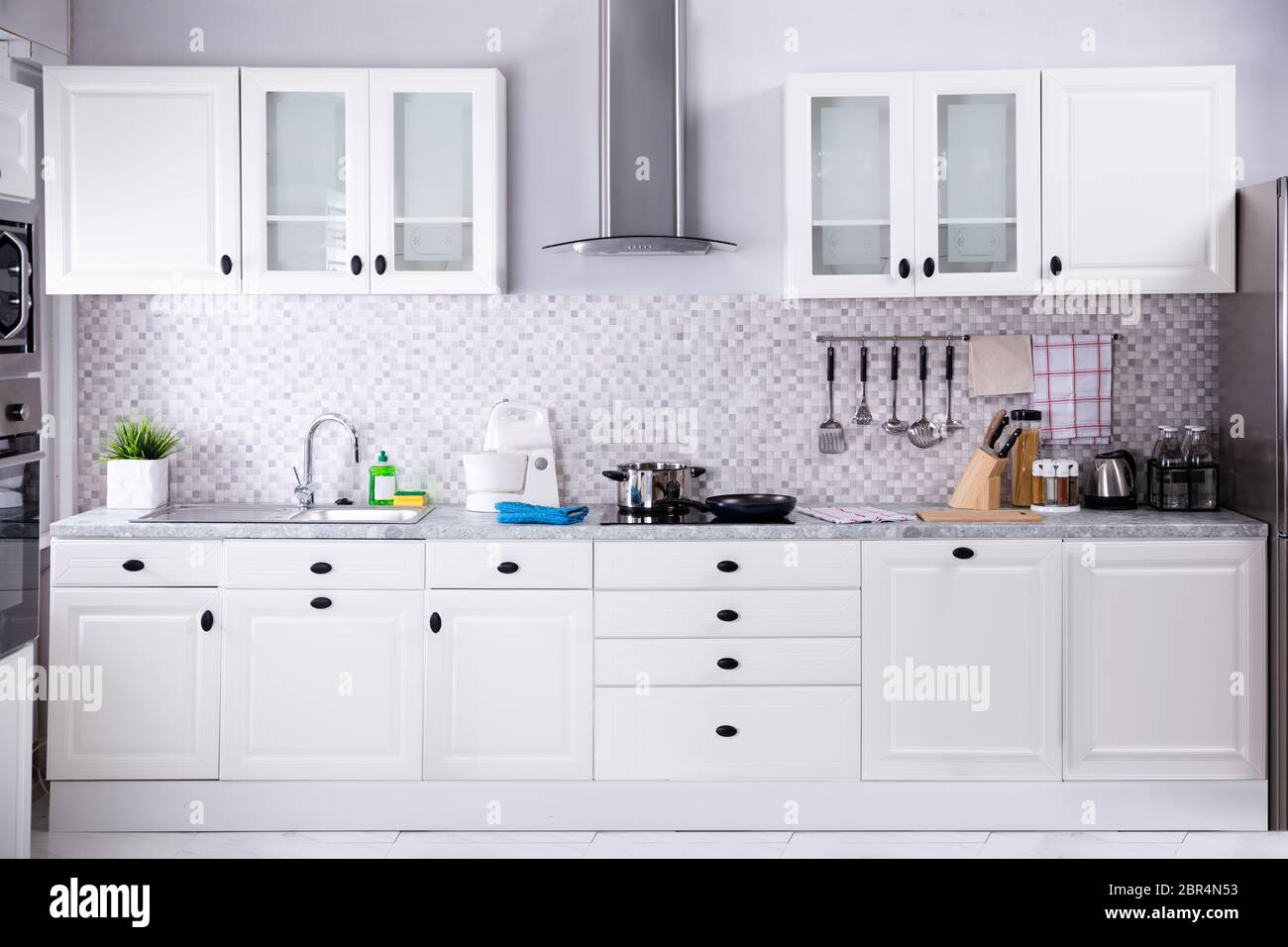 Interior View Of Modern Kitchen At Home Stock Photo - Alamy