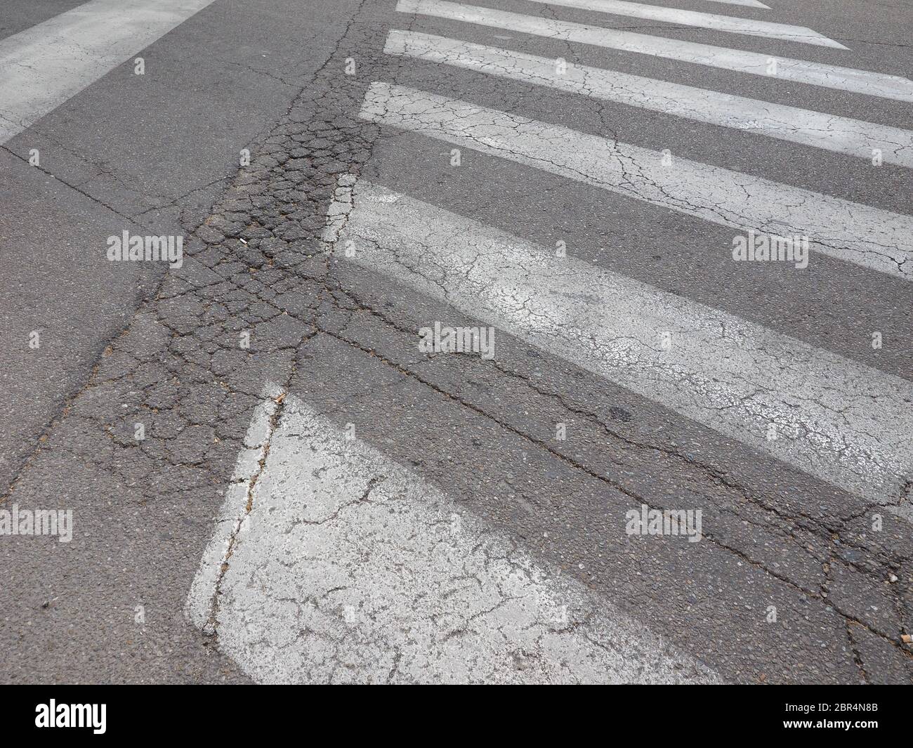 Warning signs, zebra crossing traffic sign with copy space Stock Photo ...