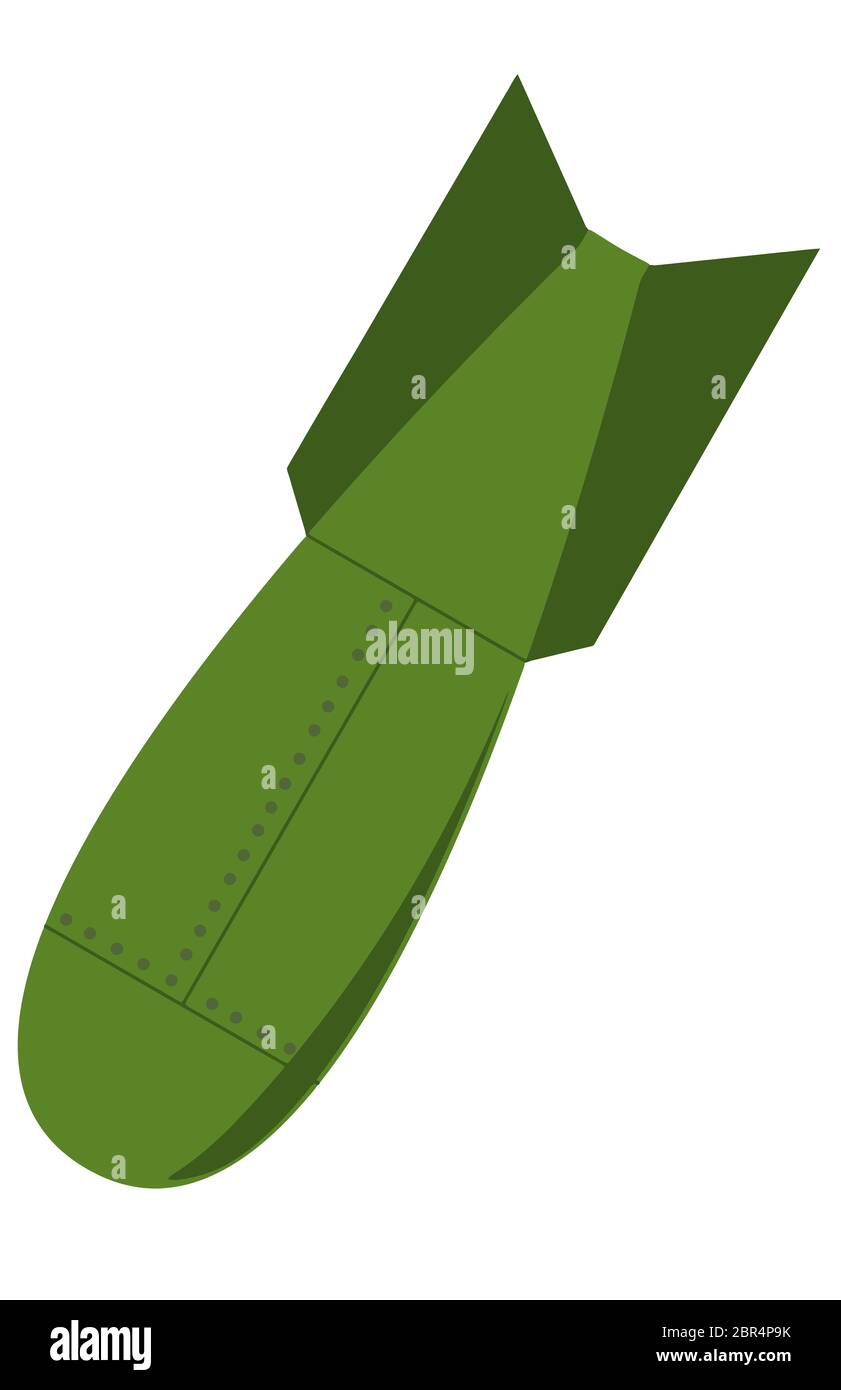 bomb nuke nuclear war danger atom explosive illustration green Stock ...