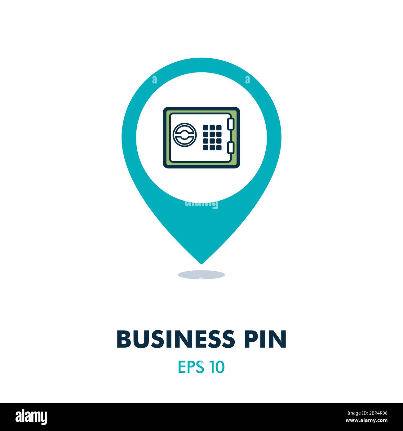 Bank safe outline pin map icon. Finances sign. Map pointer. Map markers ...