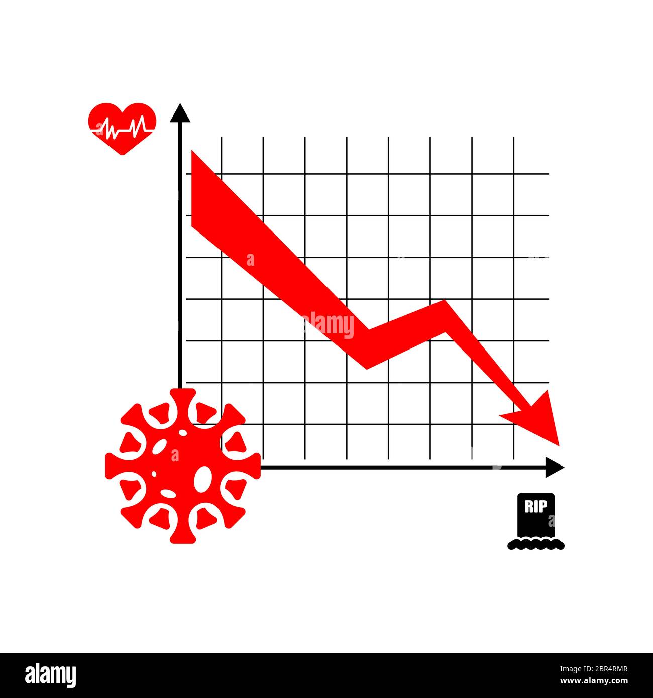 Disease growth graph Coronavirus. chart decline in patients. Schedule ...