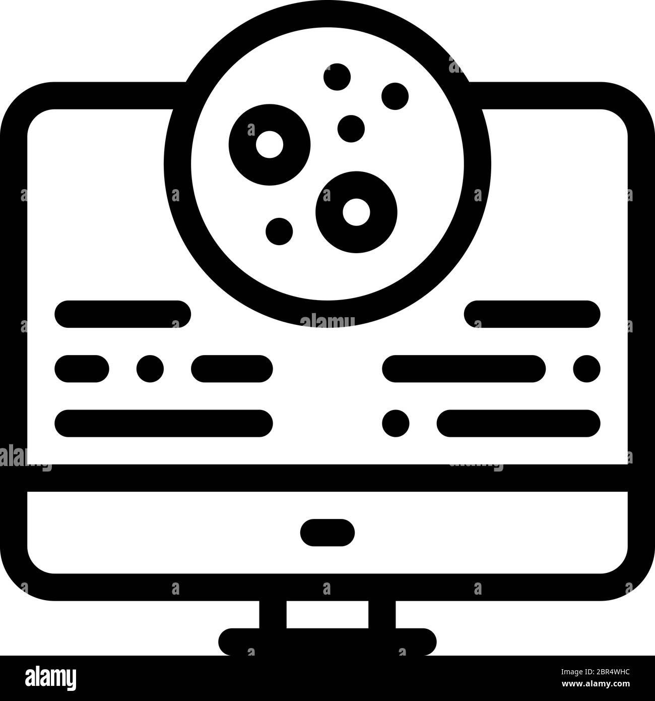 computer study of skin problems icon vector outline illustration Stock ...