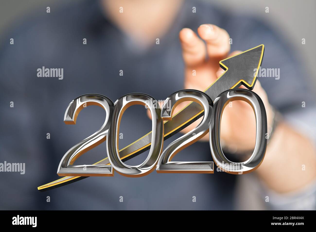 business year 2020 up goals and success illustration Stock Photo - Alamy