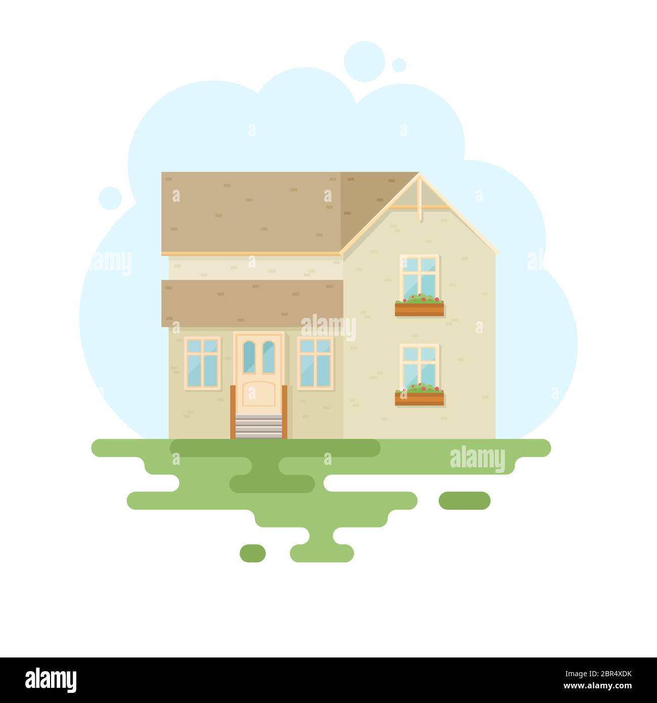 Stylish house against the sky and other elements of the environment ...