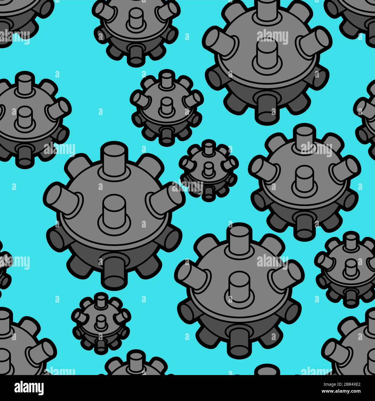 Naval mine pattern seamless. Underwater bomb background. vector texture ...