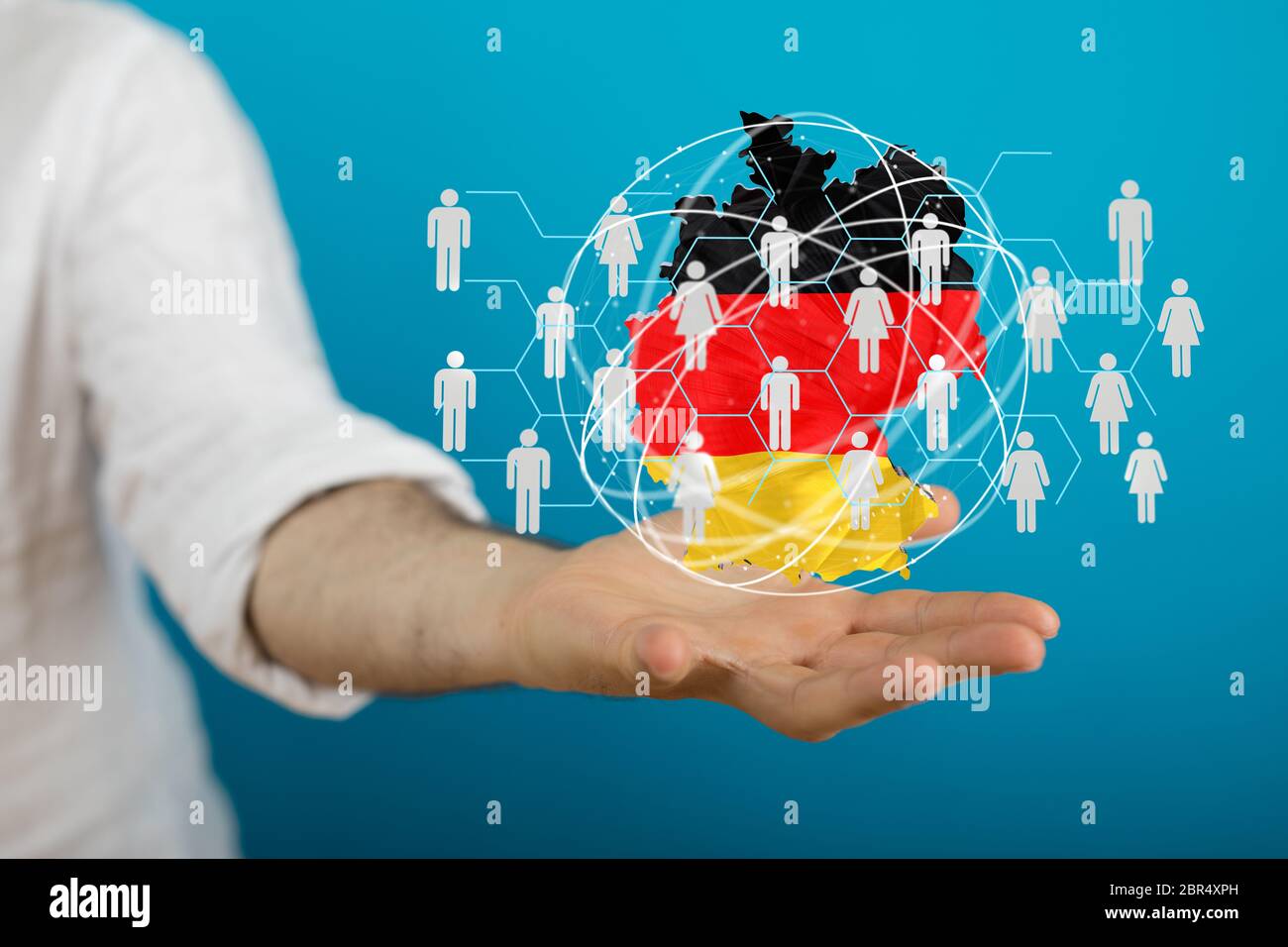 map of Germany. Wire frame 3D mesh Stock Photo - Alamy