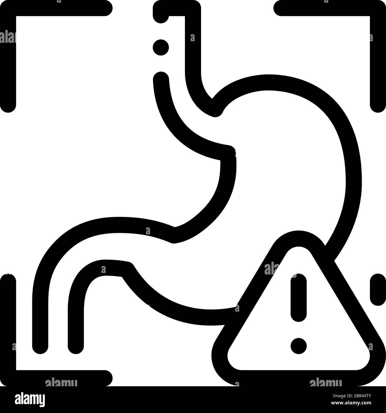 detection of stomach problems scan icon vector outline illustration ...