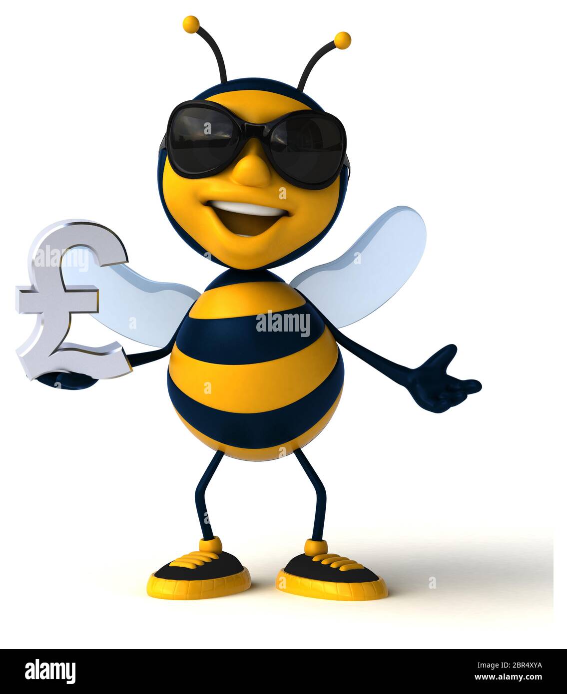 Fun bee - 3D Illustration Stock Photo - Alamy