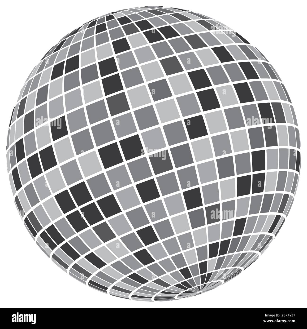 silver mirror disco ball glowing illumination round sphere illustration ...