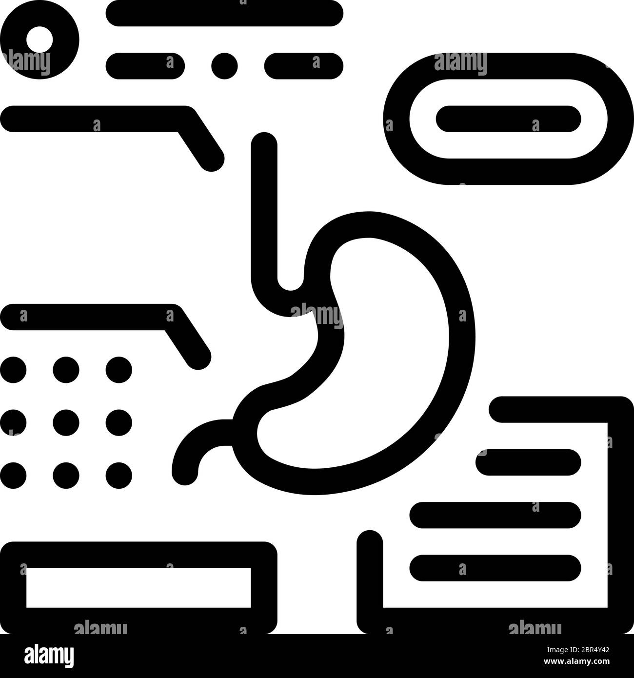 stomach analysis icon vector outline illustration Stock Vector Image ...