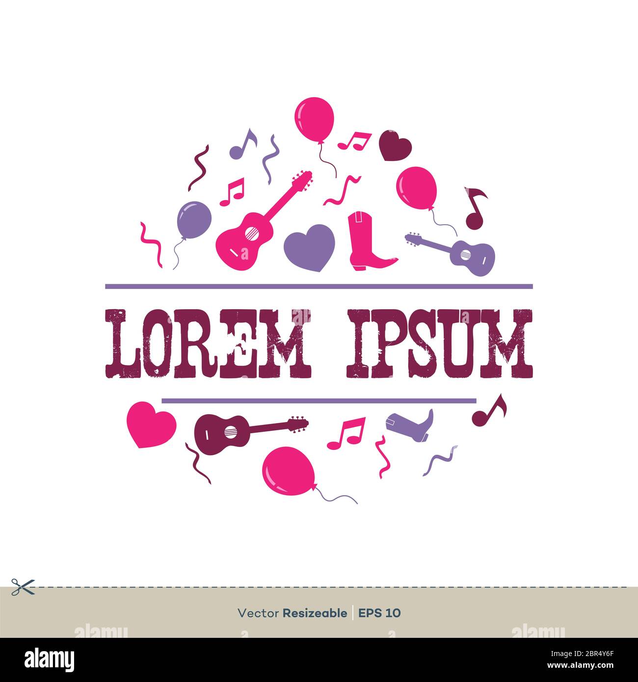 Music Celebrate Party Logo Template Illustration Design Stock Photo - Alamy