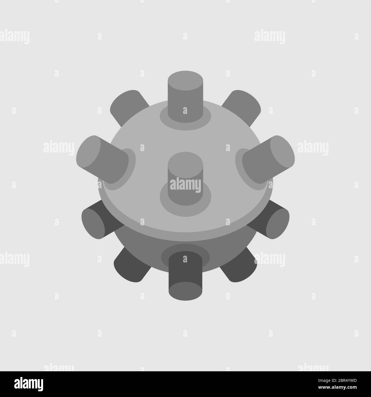 Naval mine isolated. Underwater bomb. vector illustration Stock Vector ...