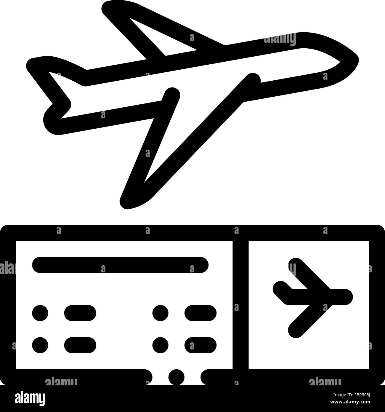 airplane ticket icon vector outline illustration Stock Vector Image ...