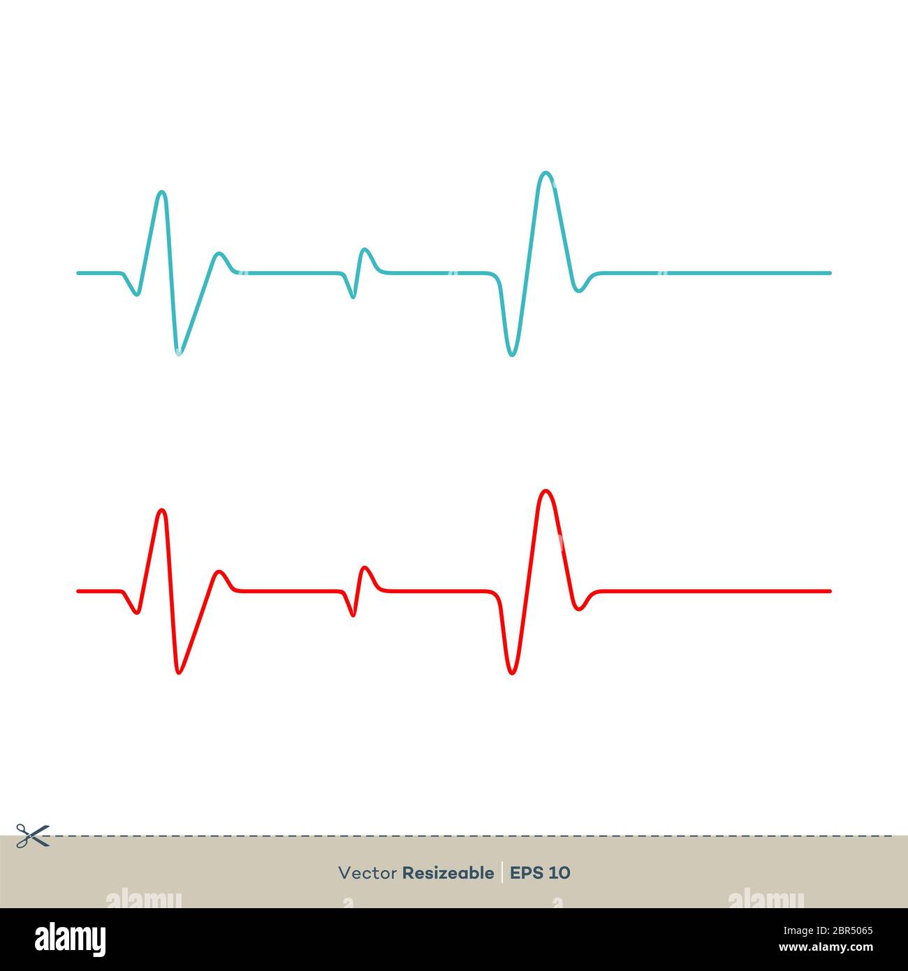 Set Colorful ECG Cardiogram Pulse Line Logo Template Illustration ...